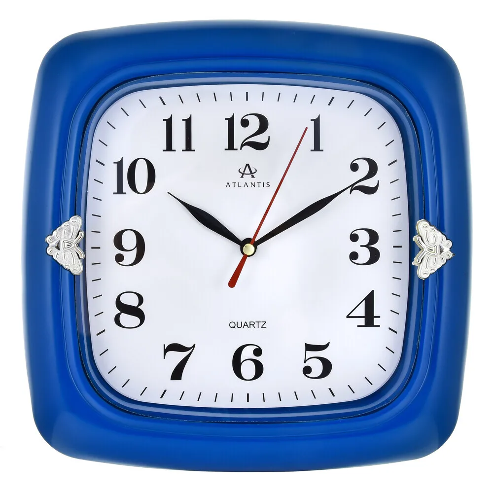 Wall-Clock-Atlantis-Atlantis-0058-blue-Quartz-Plastic-Square-Arabic ...