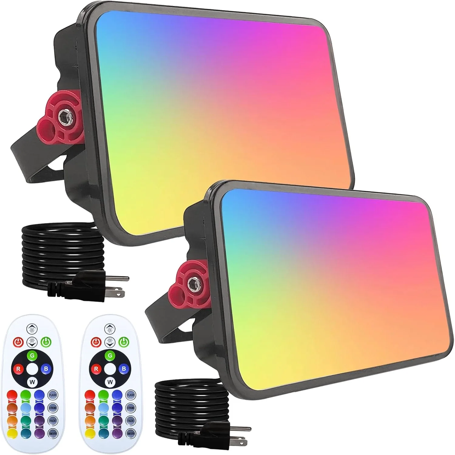 2 Pack 50W RGB Flood Light, RGB Color Changing Floodlight, Smart RGB ...