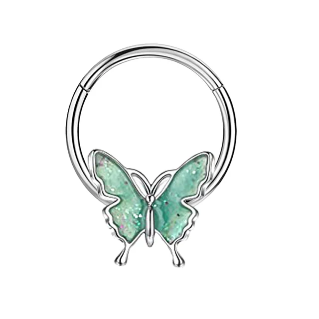 16G Stainless Steel Septum Ring Nose Hoop Ring Bee Bat Septum Piercing ...