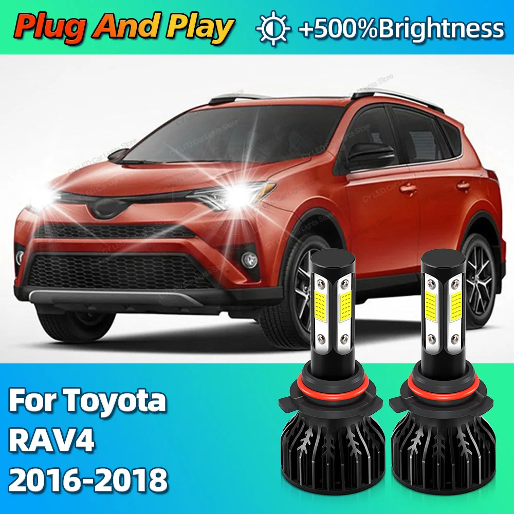 2Pcs Turbo 30000Lm Car Headlight LED Bulbs CANBUS Lights 9012 HIR2 For ...