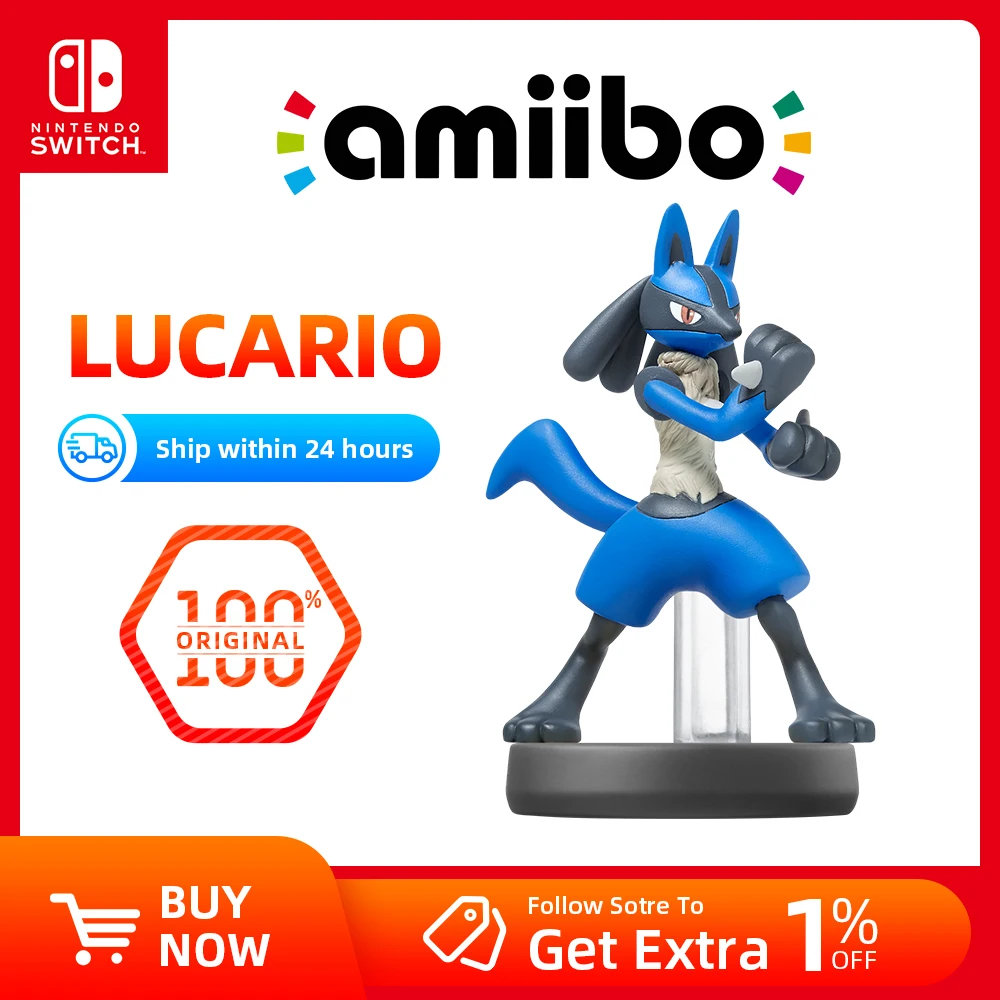 Nintendo-amiibo-figura-lucario-para-nintendo-switch-game-console-modelo ...