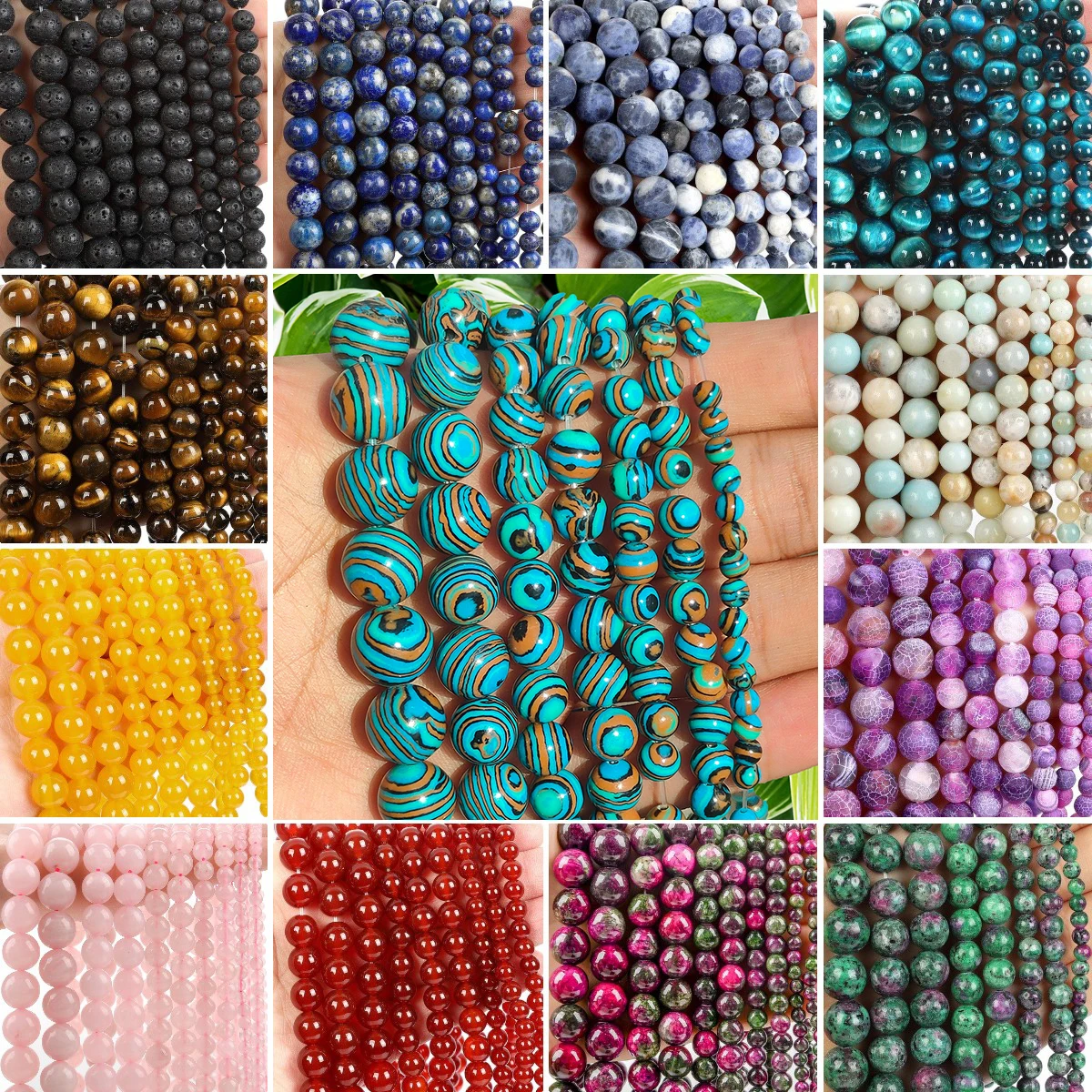 Natural Stone Beads Diy Making Bracelets | Beads Natural Stone Rose ...