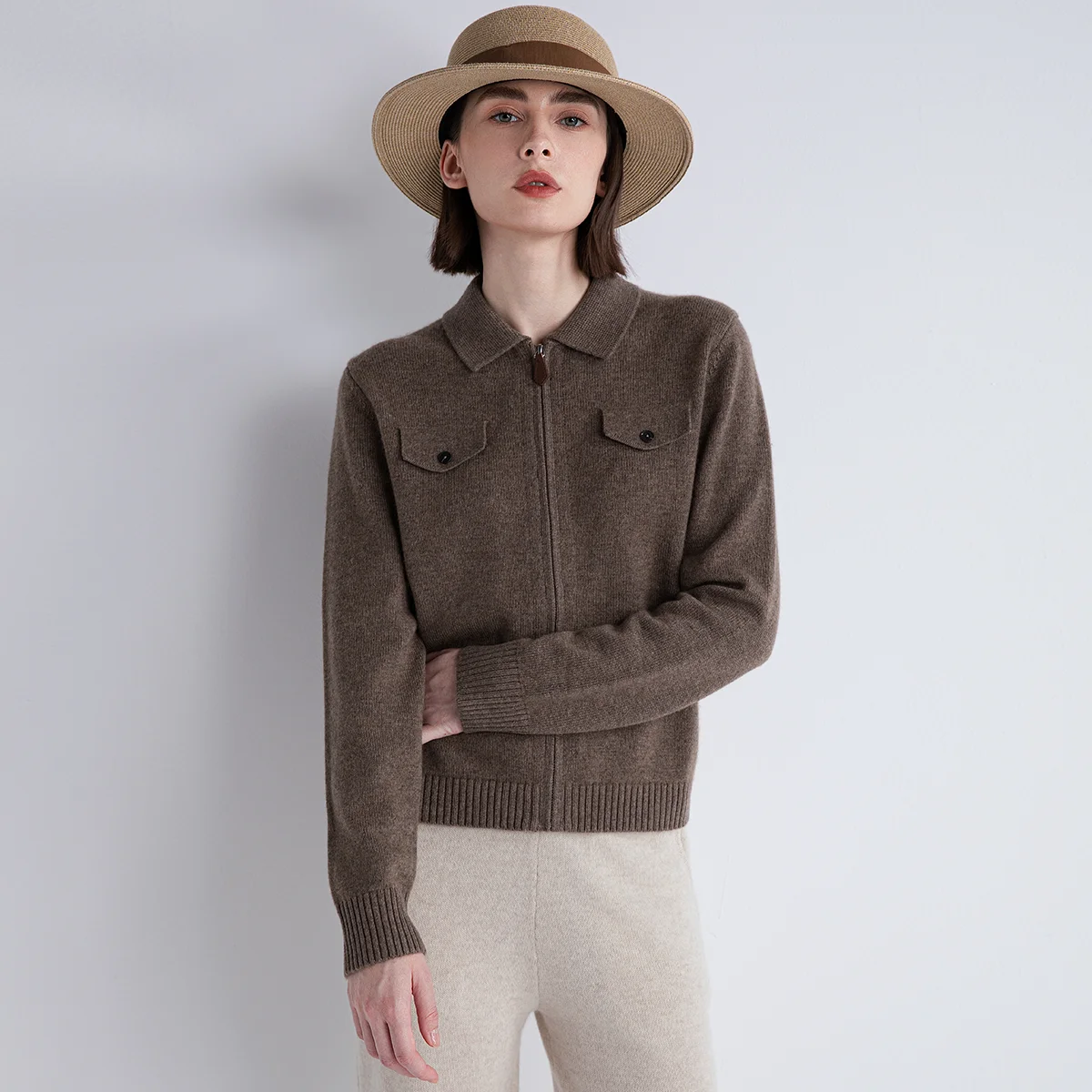 TY652052 Luxury Women’s Wool Cashmere LP Cardigan 70% Wool 30% Cashmere ...
