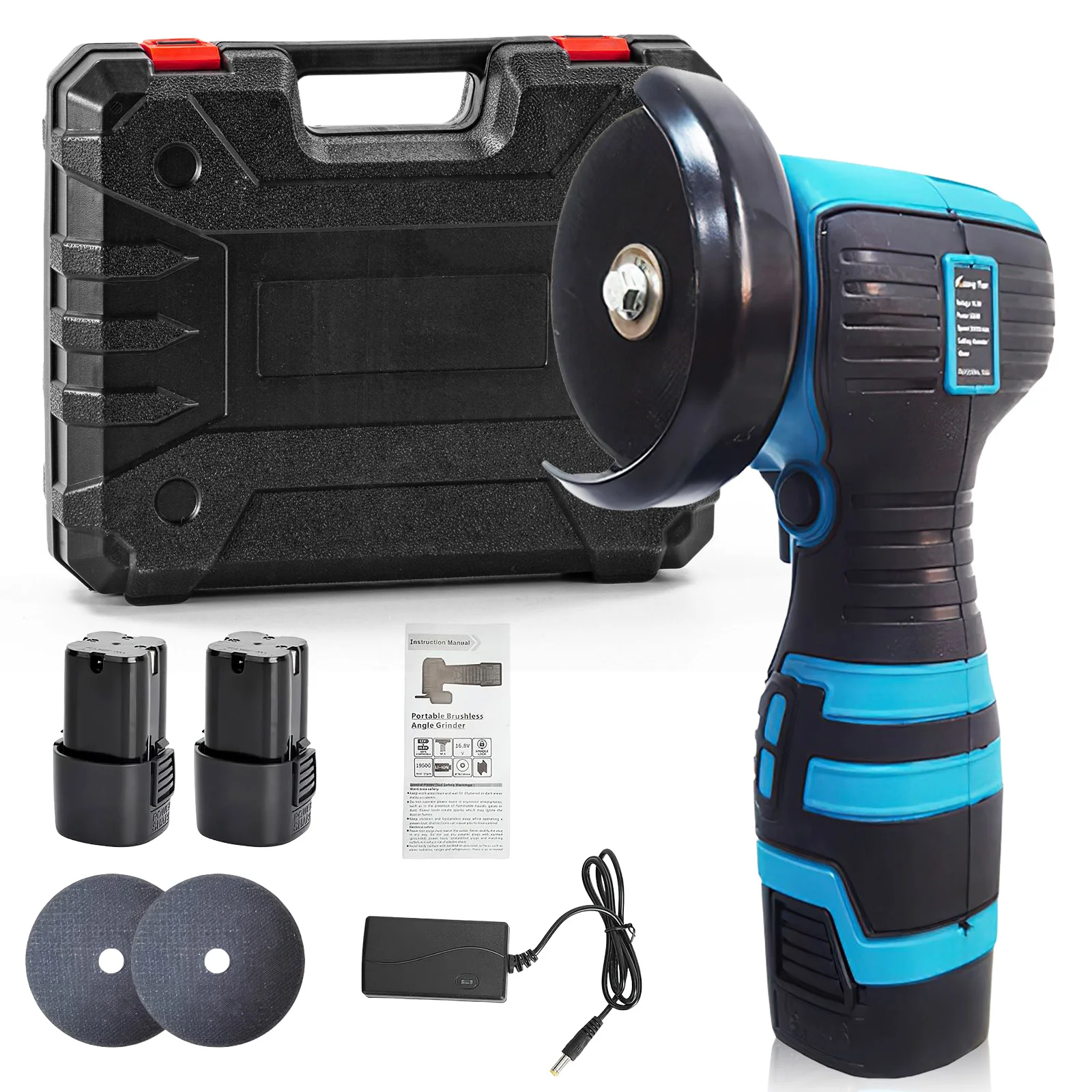 16.8V Cordless Electric Angle Grinder 550W 9000rpm Mini Polishing ...