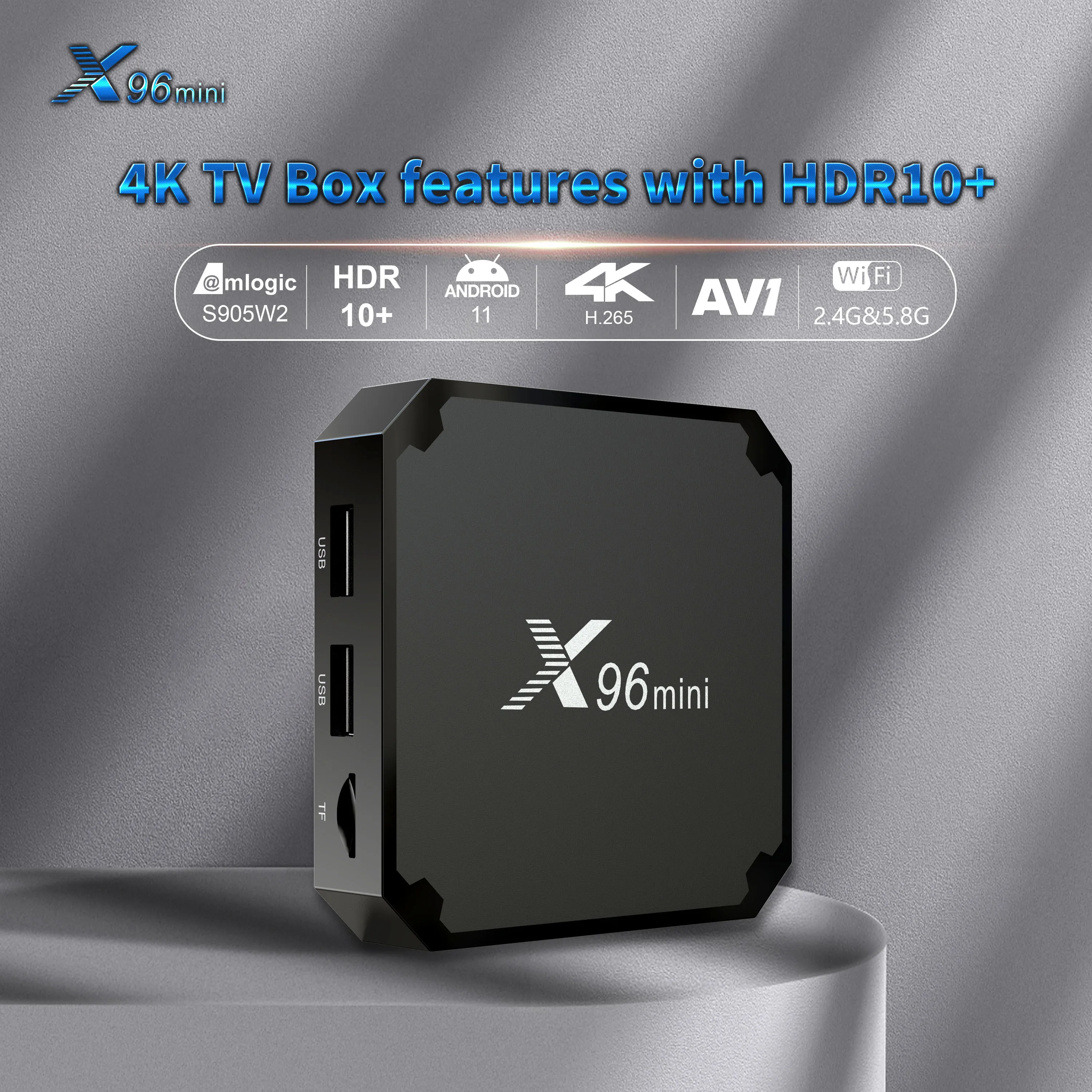 X96 mini smart android 11 caixa de tv amlogic s905w tvbox 2gb 16gb conjunto caixa superior 2.4g ...