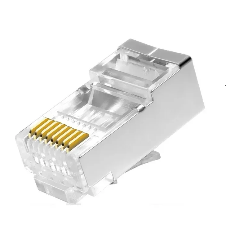 Kit 100 Conector Rj45 Cat6 Macho Cabo De Rede Internet Utp