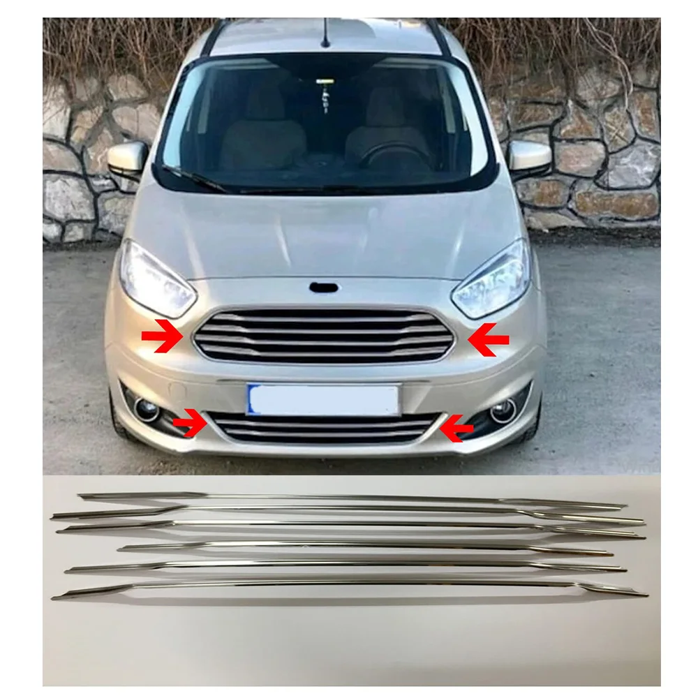 For-Ford-Courier-Chrome-Front-Grille-6-Pcs-Slim-Type-Old-Model-2014 ...