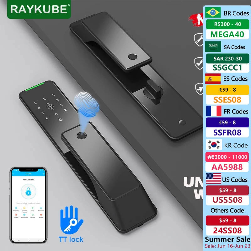NEW-RAYKUBE-KX2-TT-Lock-Bluetooth-Electronic-Smart-Door-Lock-With ...