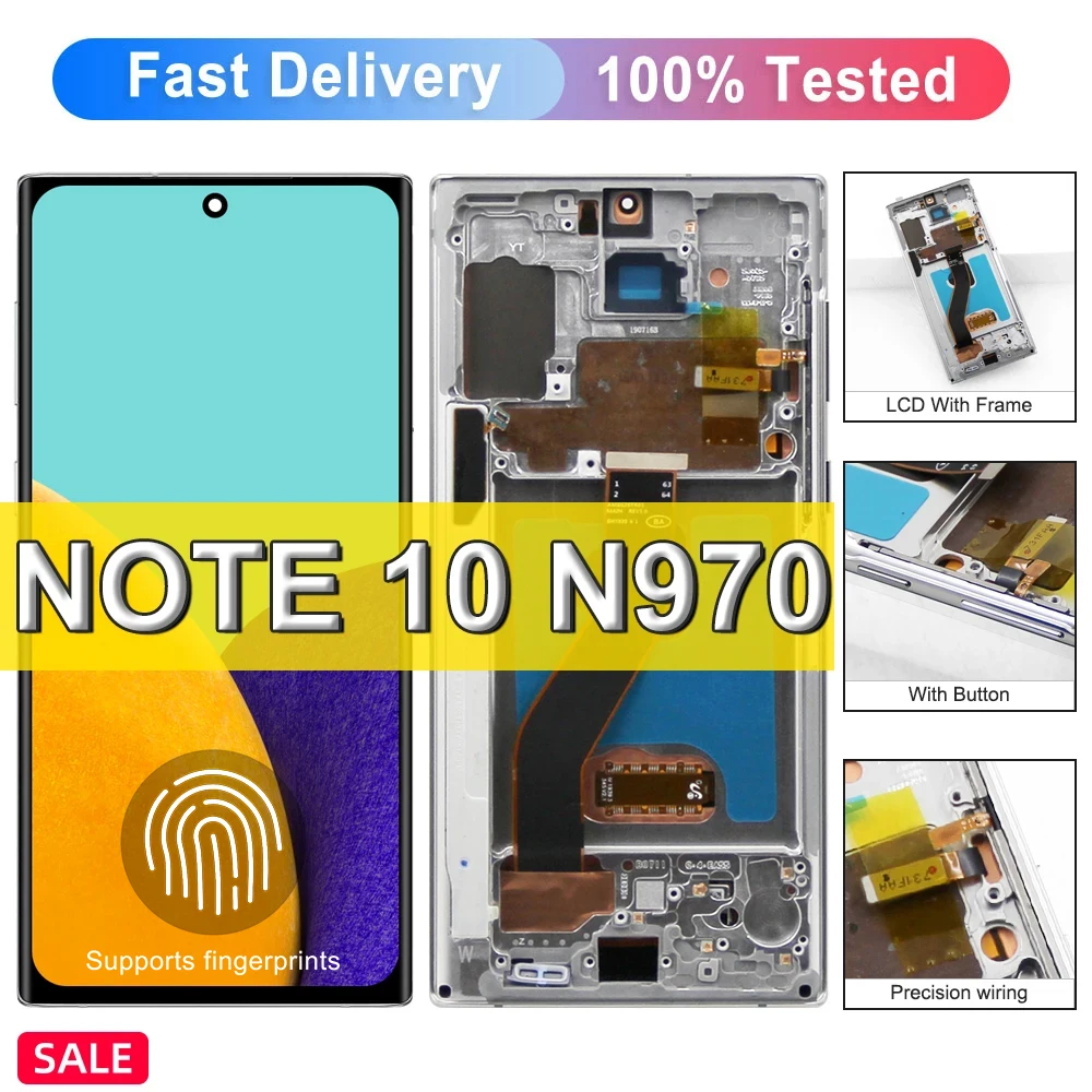 Note-10-AMOLED-Screen-For-Samsung-Galaxy-Note10-LCD-Display-N970F-Touch-Screen-Replacement-For ...