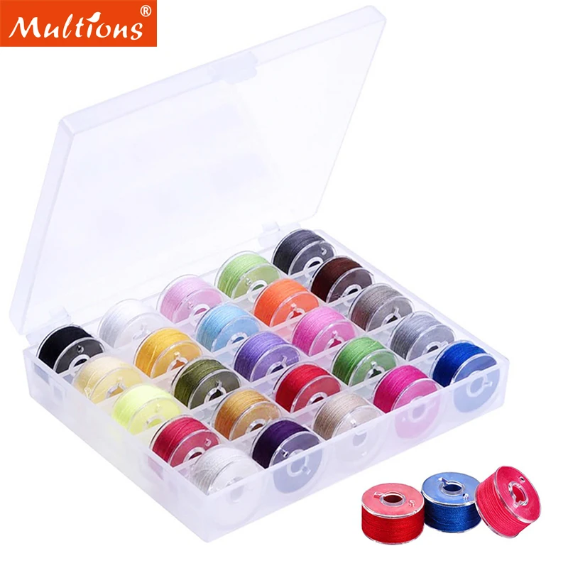 25-1pcs-Multicolor-Bobbin-Thread-Polyester-Thread-Spools-Sewing-Machine ...