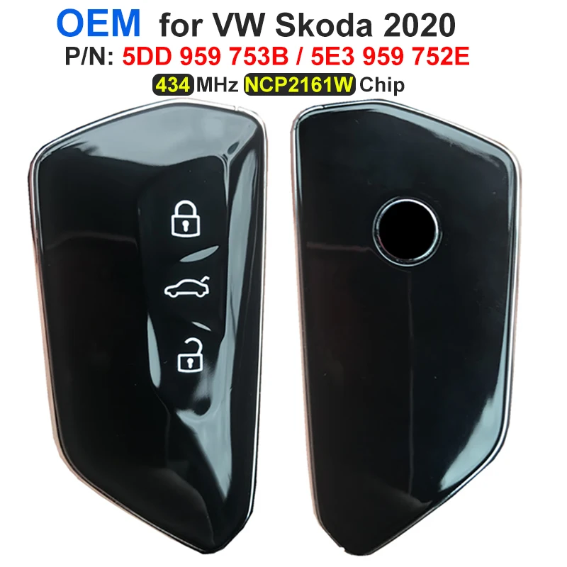 Cn001101 3button Oem Smart Remote For Vw Skoda 2020 Original Key P/n ...