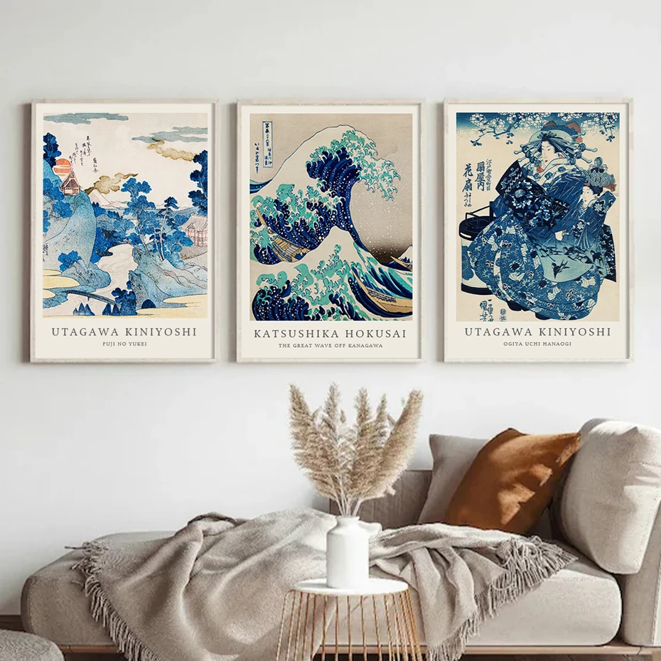 Big-Wave-Abstract-Wall-Art-Hokusai-Kanagawa-Blue-Poster-Japon-s-Pintura ...