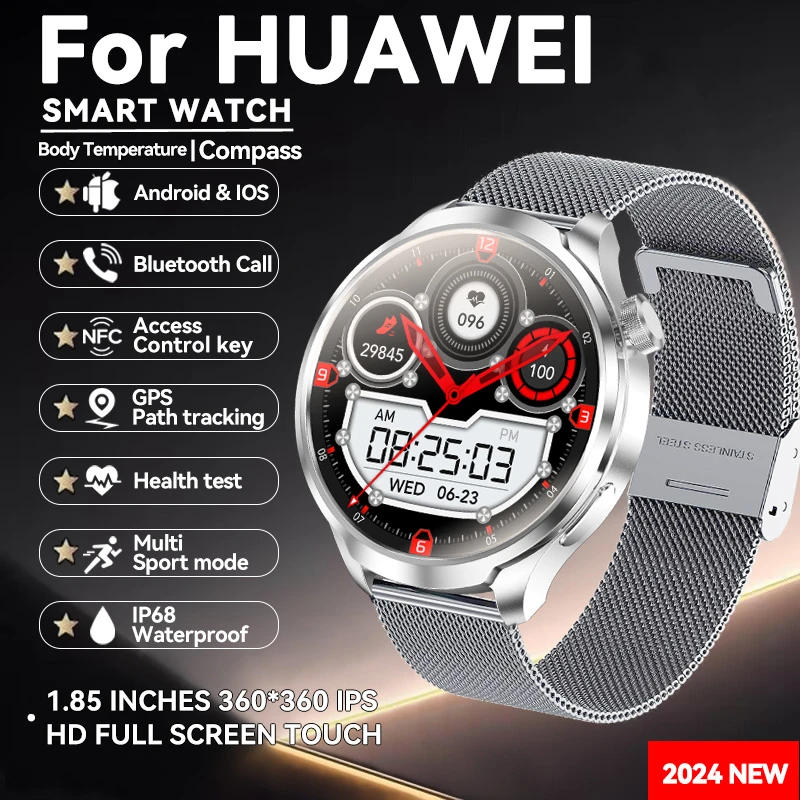 New-GPS-Men-1-85Inch-AMOLED-360-360-HD-Screen-Smartwatch-Compass-Heart ...