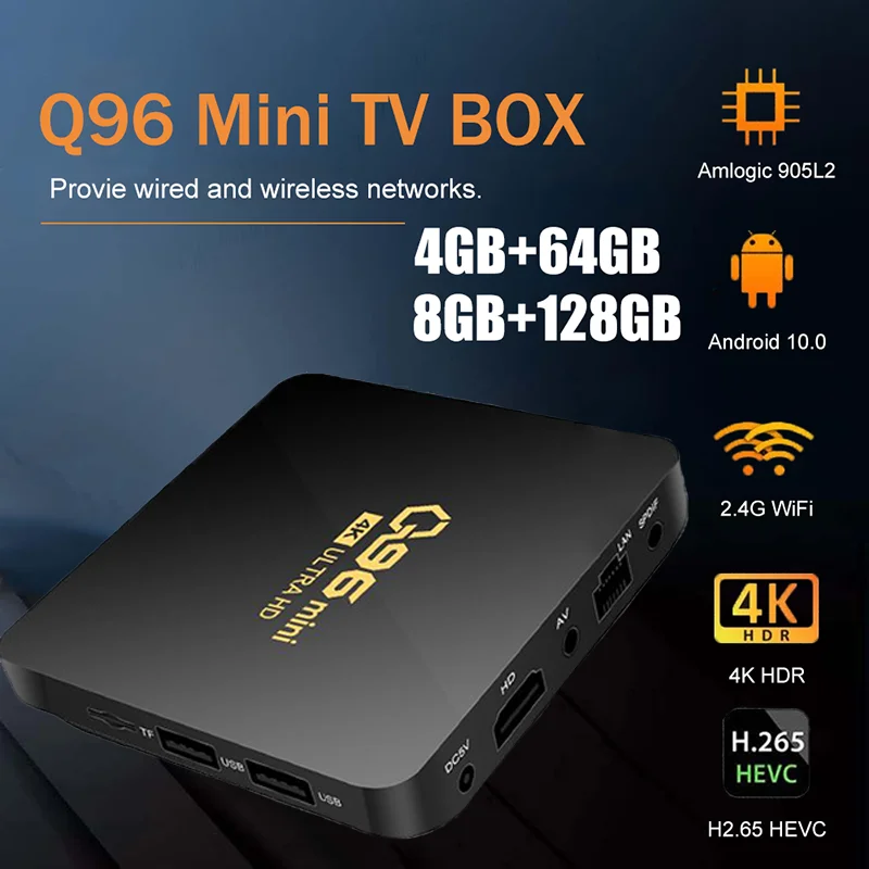 Q96 Rede Tv Conjunto Superior Caixa Android 10 Amlogic S905l Quad Core 2.4g Wifi 4k Smart Tv Box ...