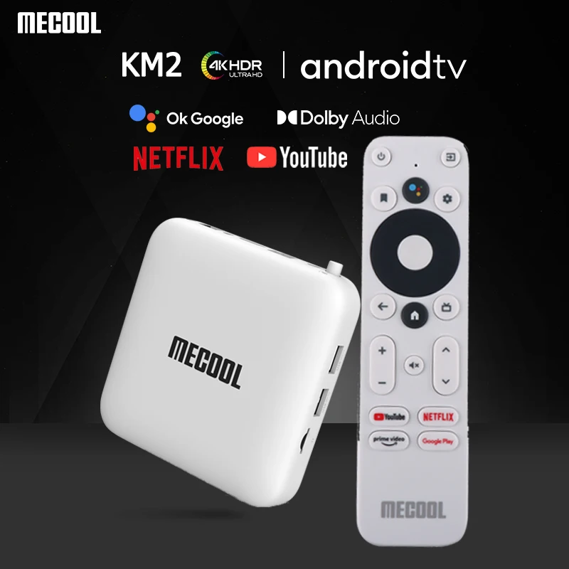 Mecool Dispositivo de TV inteligente KM2 4K, decodificador con Android ...