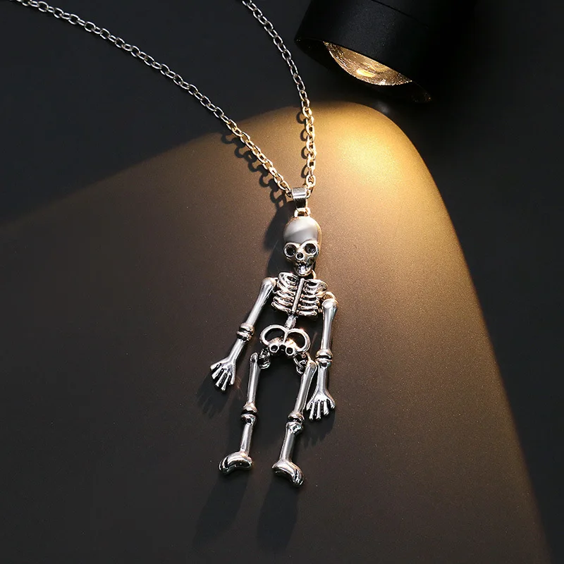 Long Skeleton Necklace | Punk Accessories Women | Chain Accessories Men ...
