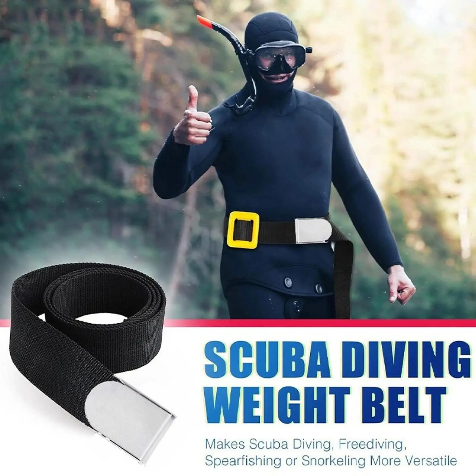 Stainless Steel Diving Weight Belt with Buckle Lead Belt for Freediving ...