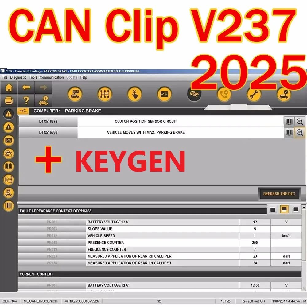 New 2025 Can Clip V237 Latest Software With Keygen For Renault OBD2 ...