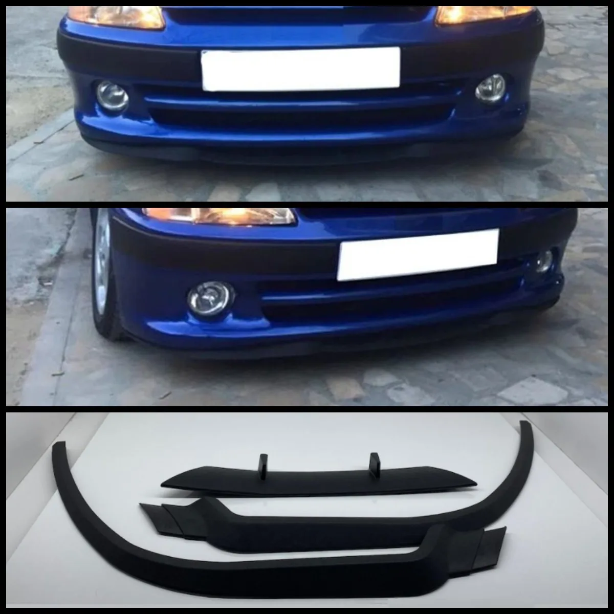 For Peugeot 106 GTI CUPRA R Front Bumper Lip Universal 3pcs Diffuser ...