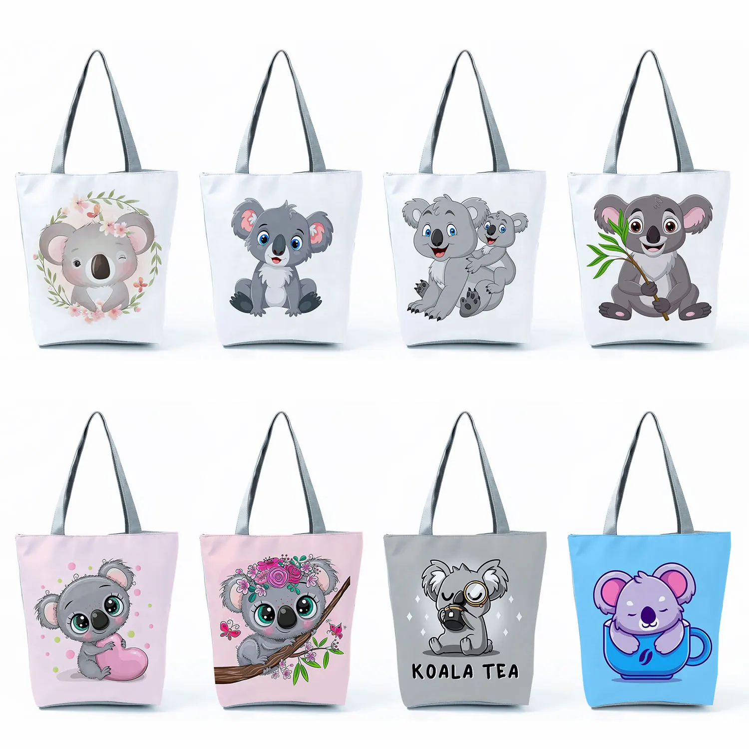 Cartoon-Koala-Print-Women-s-Shoulder-Bag-Eco-Friendly-Ladies-Shopping-Bag-Outdoor-High-Capacity ...