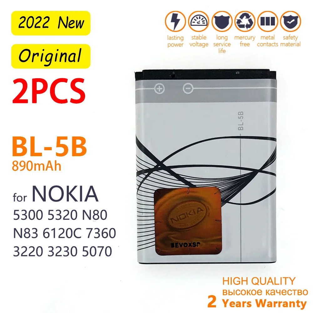 890mah Bl-5b Bl5b Bl 5b Lithium Phone Battery For Nokia 5300 5320 N80 ...