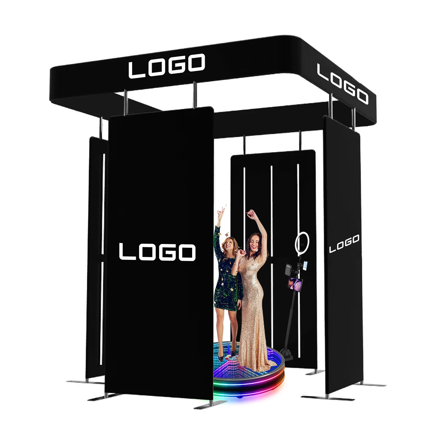 360-Background-with-LED-Light-Arc-Free-Custom-Logo-360-Degree-Photo ...