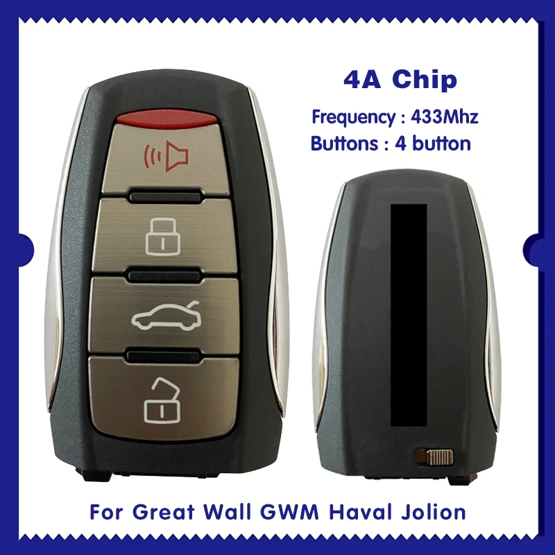 For-Great-Wall-GWM-Haval-Jolion-Smart-Remote-Key-433Mhz-with-4A-Chip ...