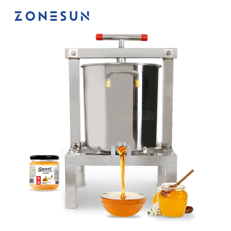 ZONESUN Stainless Steel Honey Wax Press Machine Manual Beewax Presser ...