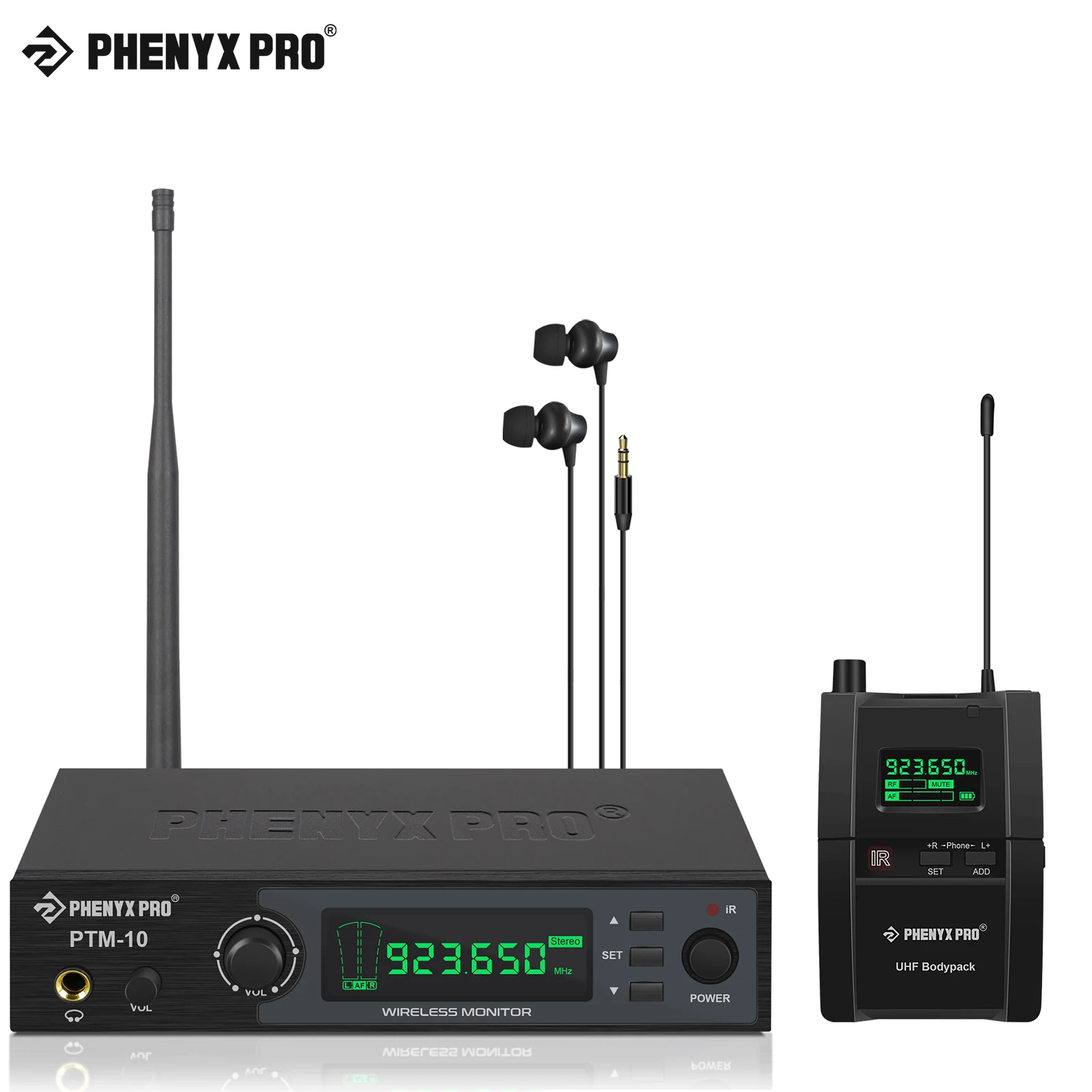 Phenyx Pro UHF Stereo Wireless in Ear Audio Monitor System, 900MHz ...