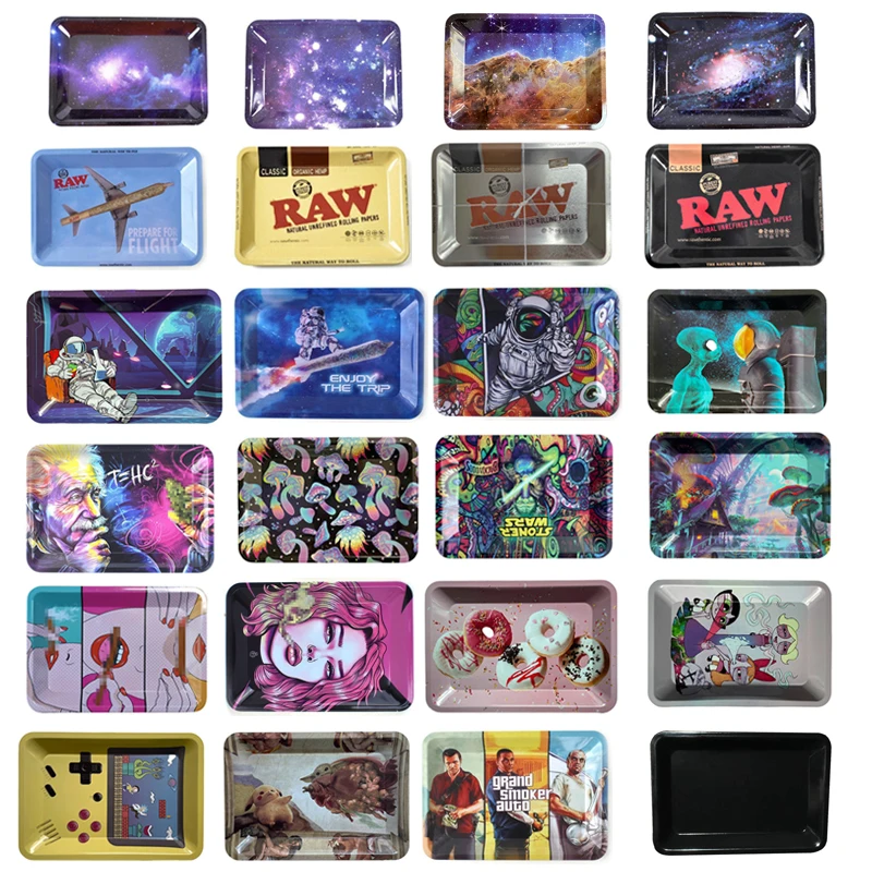 Cigarette-Tobacco-Metal-Rolling-Tray-Roller-Papers-Cigar-Herb-Grinder ...