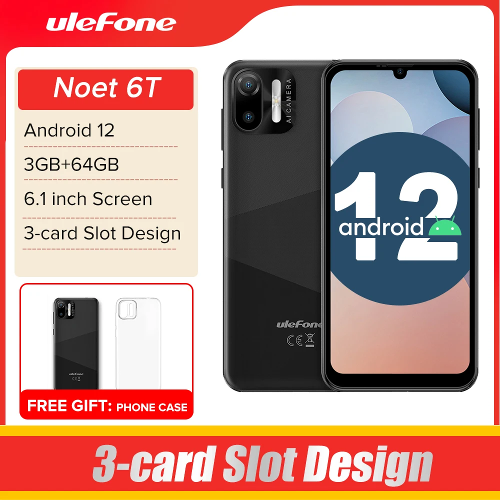 Ulefone Note 6T Smartphone Android 12 64GB ROM 6.1" 3300 mAh 4G Celular ...
