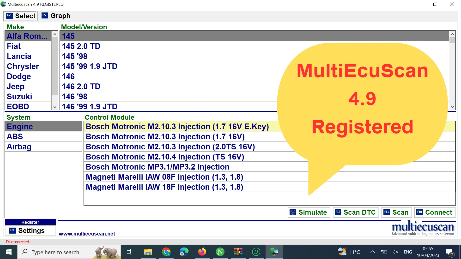 MultiEcu_Scan 4.9 software V_4.9 New 2023 Fiat/Alfa Romeo/Lancia ...