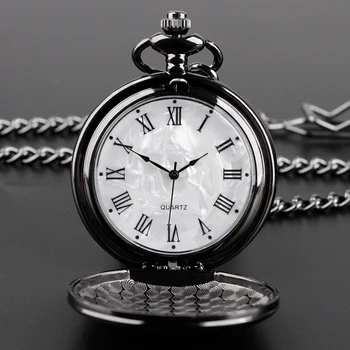 Fashion 37CM Fob Chain Smooth steel Quartz Pocket Watch Vintage Roman ...