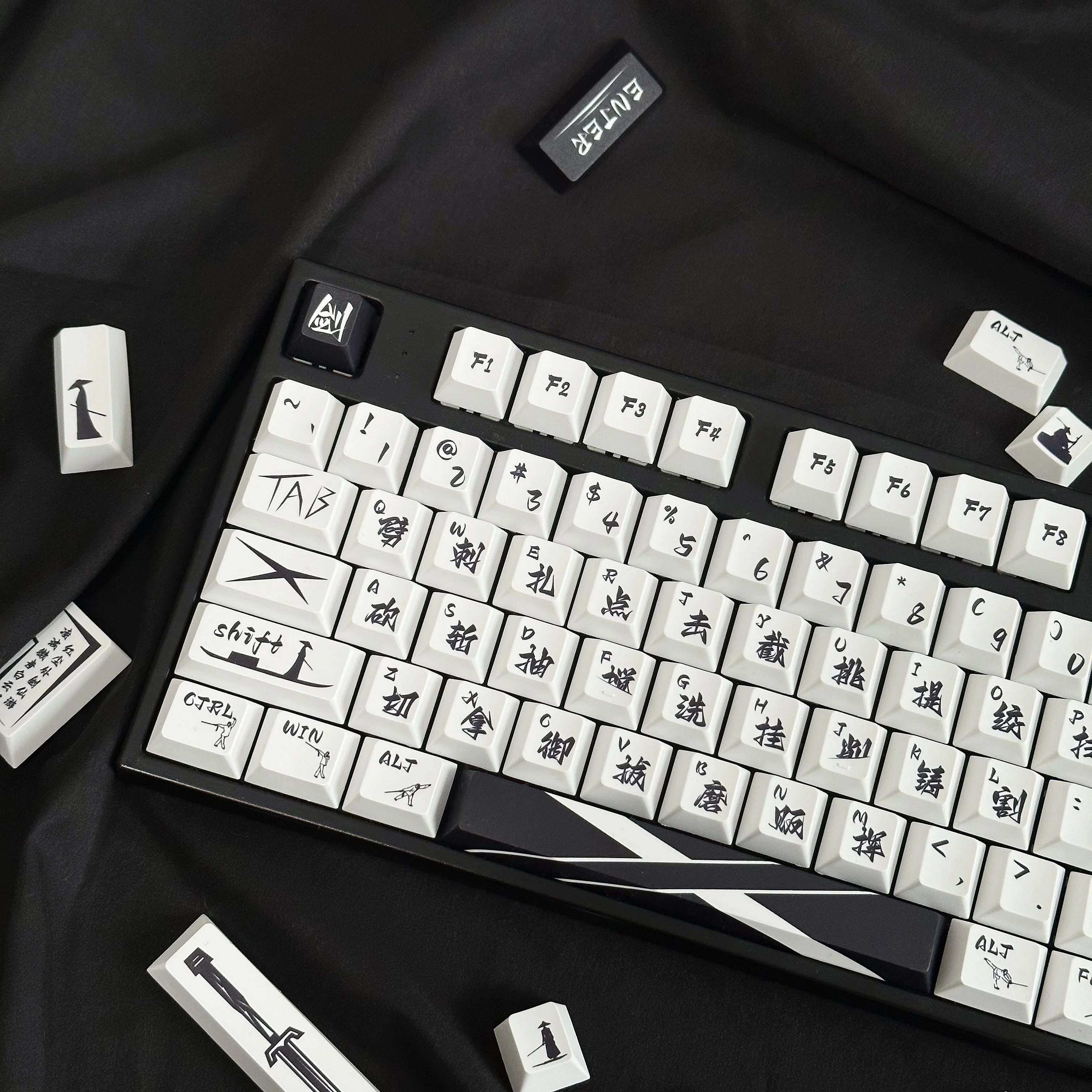 Chinese-style-knight-keycaps-Cherry-Profile-134-Keys-PBT-Sublimation ...