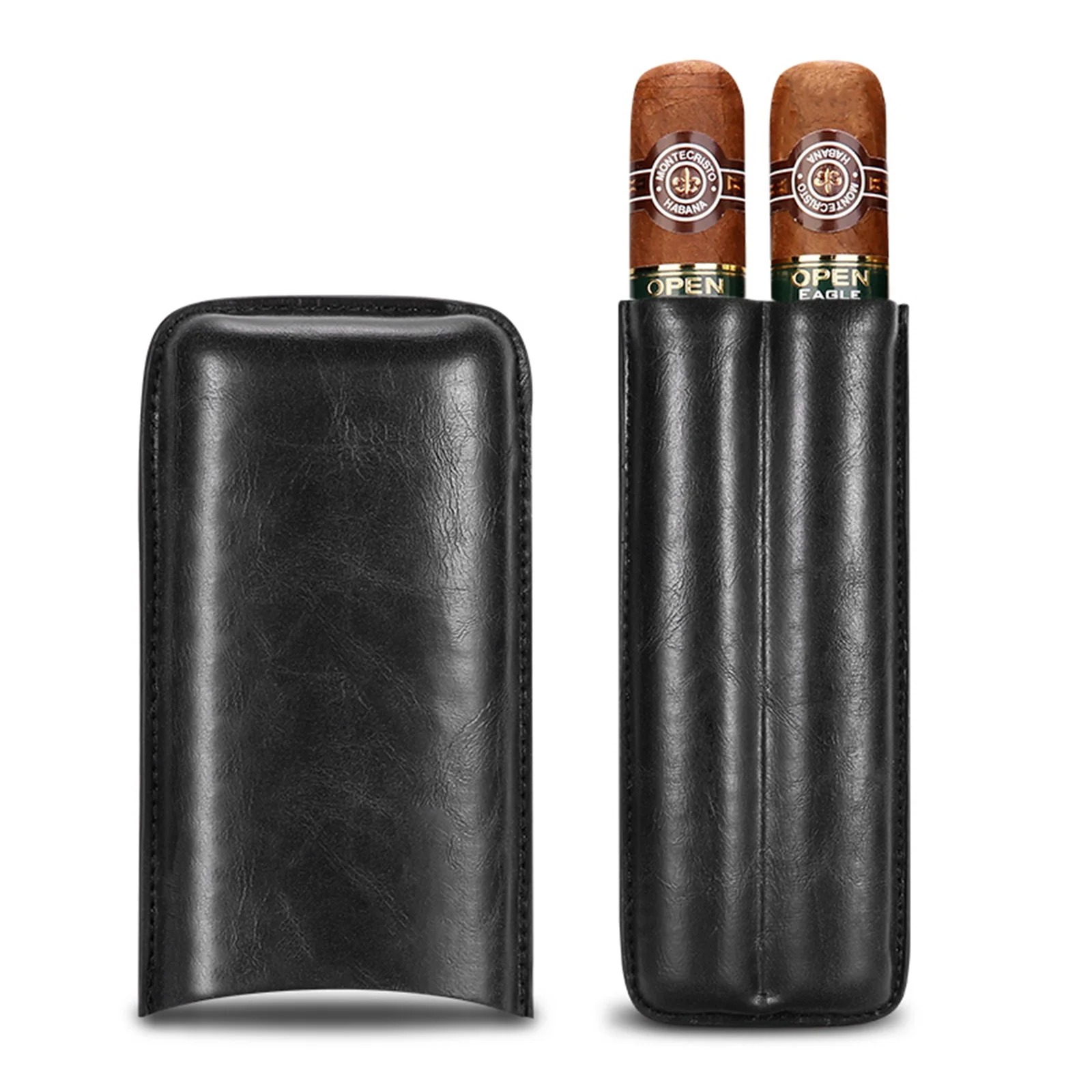 Cow-Leather-Cigar-Case-Hold-2-Cigars-Portable-Travel-Humidor-Case-Hand ...