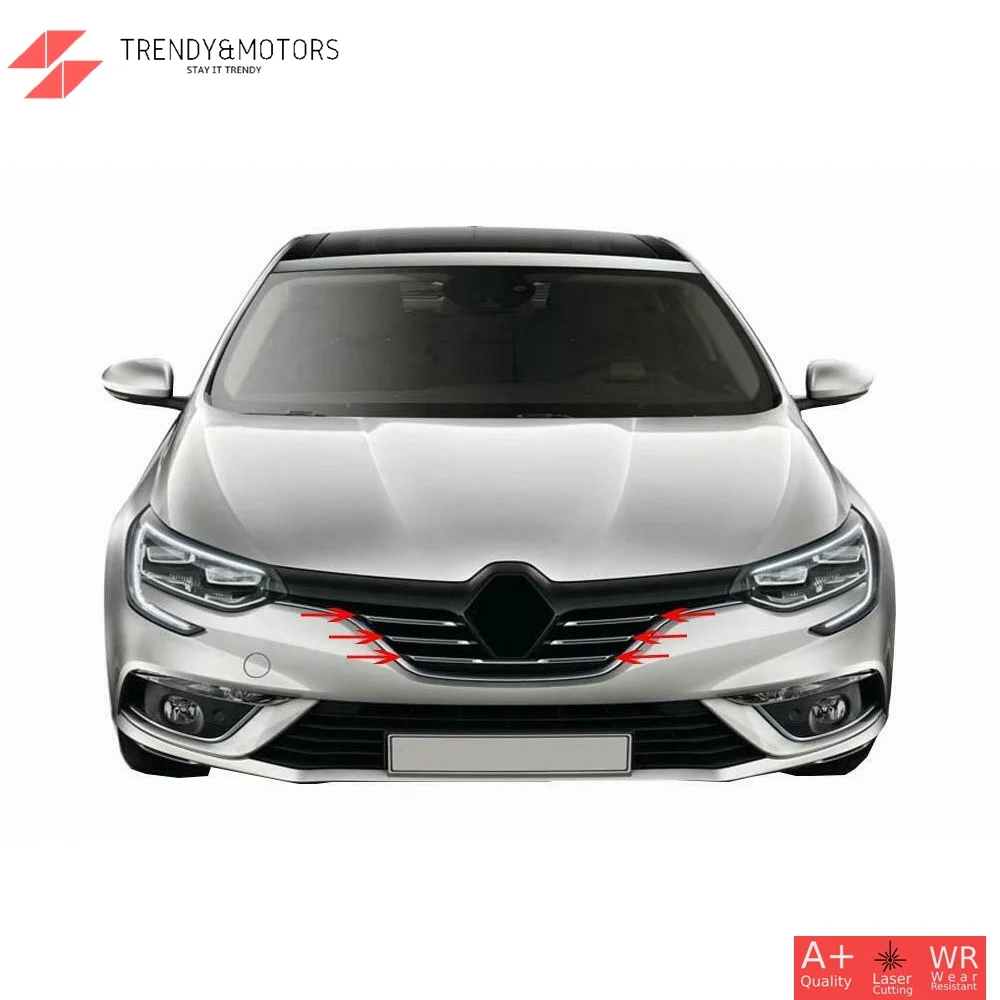 5-Pieces-Chrome-Trim-Moulding-Front-Grill-For-Renault-Megane-4-2016 ...