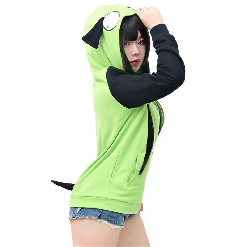 Anime Invader ZIM Cosplay Hoodie Mens Womens Casual Hooded Zip Up ...