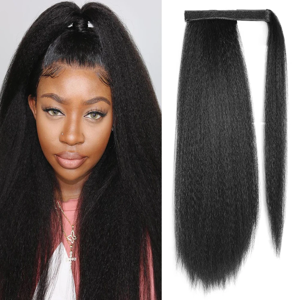 18Inches-Long-Straight-Afro-Synthetic-Ponytail-Hair-Kinky-Natural-Hair ...