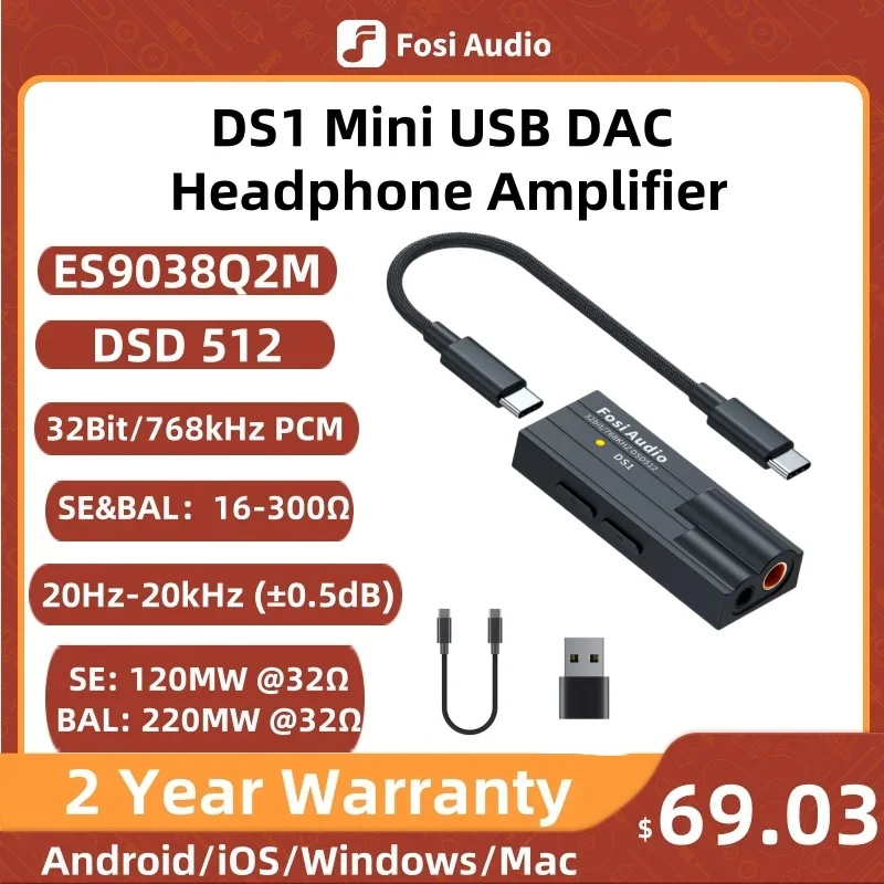 Fosi-amplificateur-de-casque-Audio-DS1-DSD512-Mini-Audio-DAC-USB ...