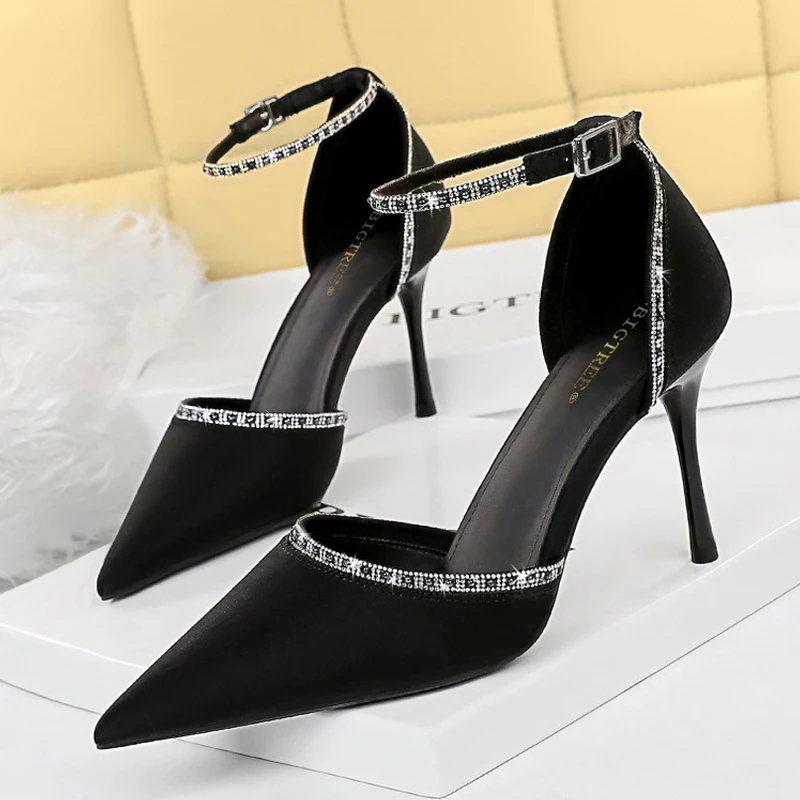 BIGTREE-Rhinestones-Belt-Buckle-Women-Pumps-High-Heels-Cutout-Sandals ...