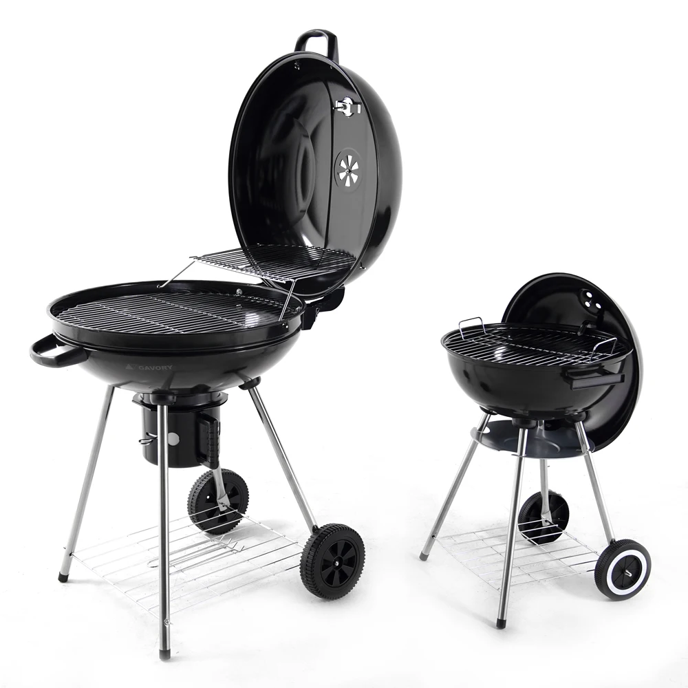 EGOJIN-Charcoal-Barbecue-Grill-Portable-Round-Smoker-with-Wheels-for ...