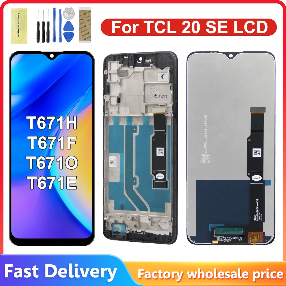 6.82" For TCL 20 SE LCD T671H, T671F, T671O, T671E Display Touch Screen ...