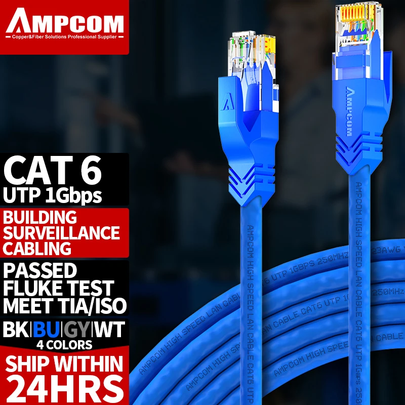 Ampcom cabo ethernet cat 6, cabo de ligação de rede de internet, fio de ...