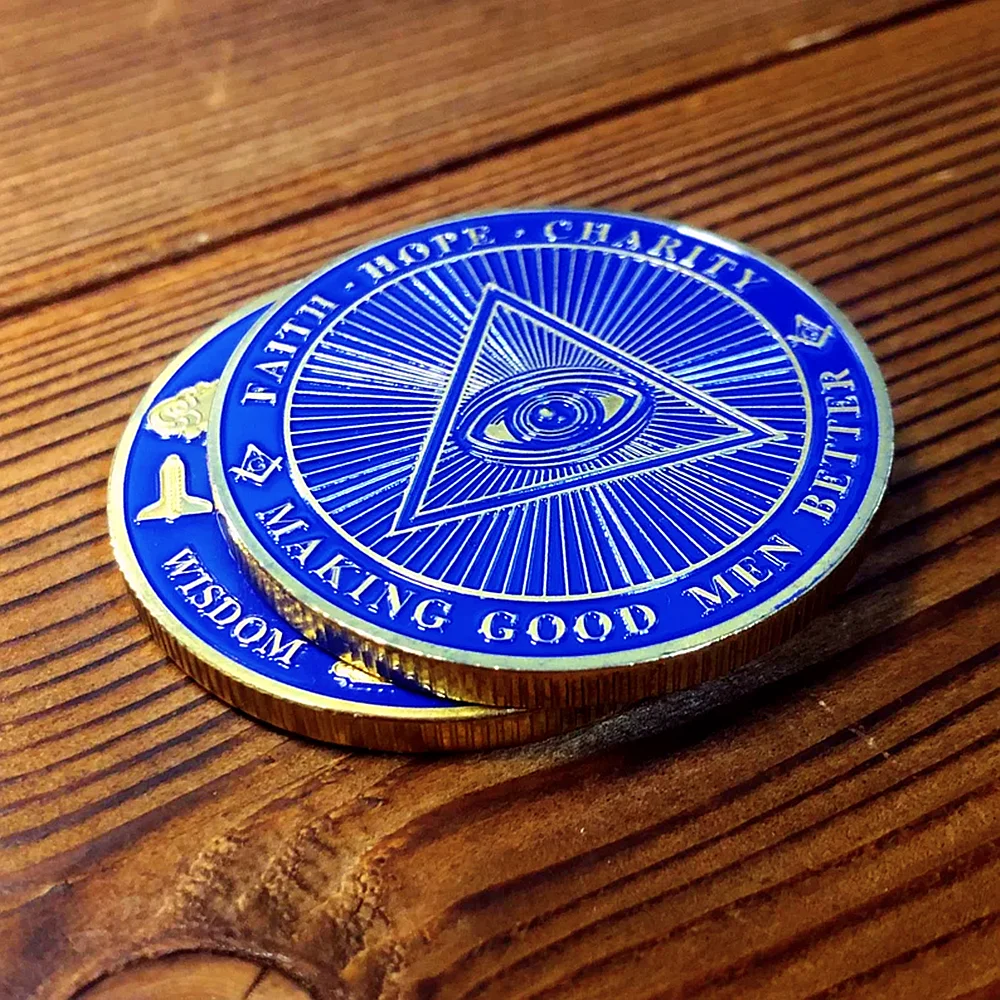 Masonic Tokens And Signs FAITH, CHARITY & HOPE Gold Plated Masonic ...