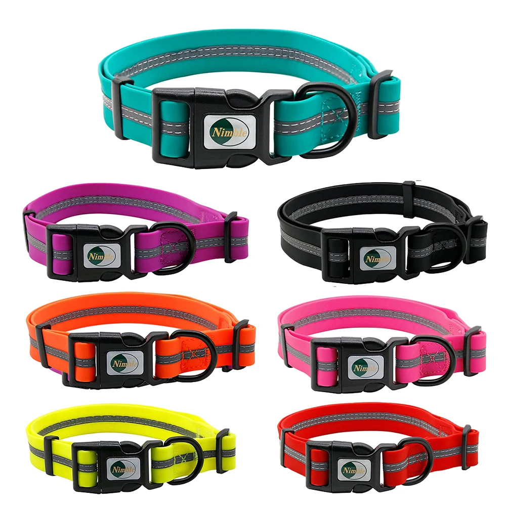 PVC Pet DOG Collar Waterproof Anti-Odor Durable Adjustable Polyester ...