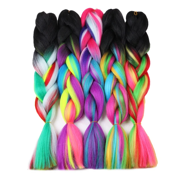Pastel Rainbow Hair Braid