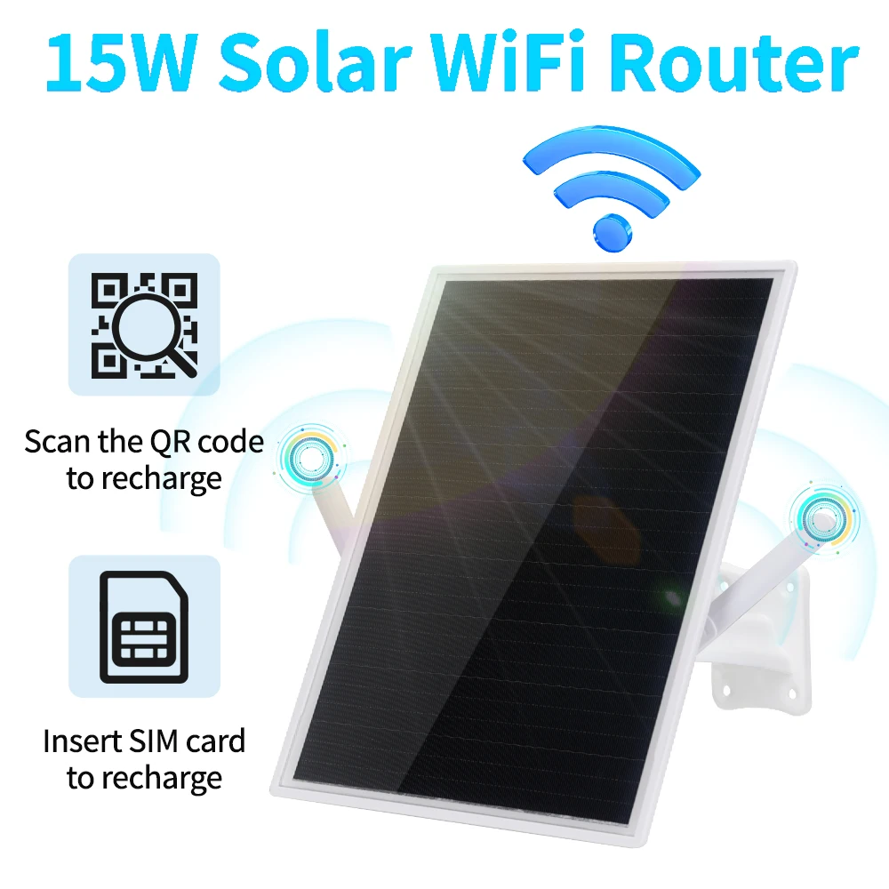 W3 4G Wireless Modem LTE Solar WiFi Router Kit SIM Card Hotspot 8 ...