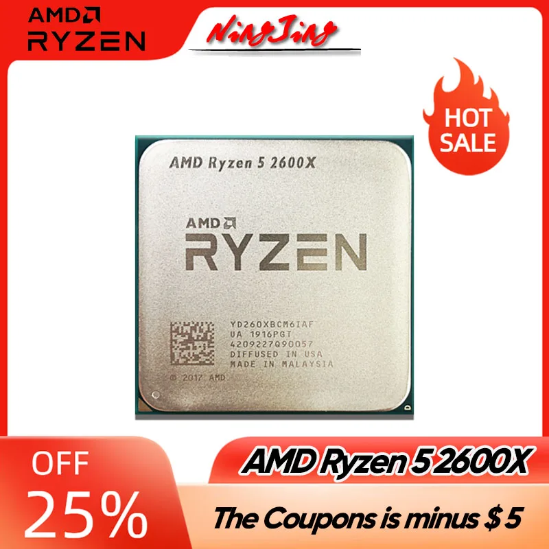 Amd ryzen 5 2600x r5 2600x 3.6 ghz gaming zen + 0.012 seis core ...