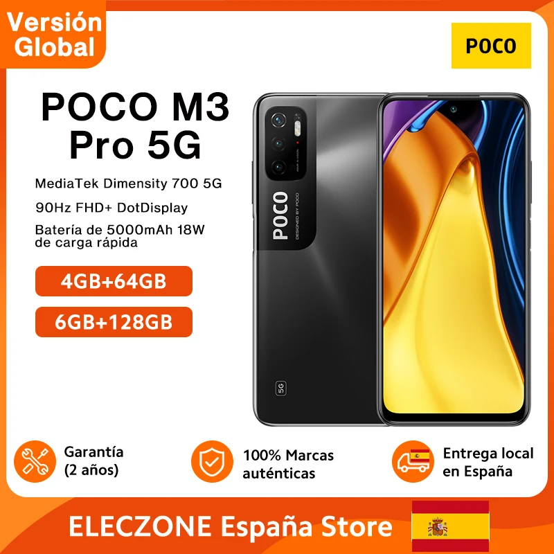 POCO Smartphone M3 Pro 5G versión Global, 4GB, 64GB/6GB, 128GB, NFC ...