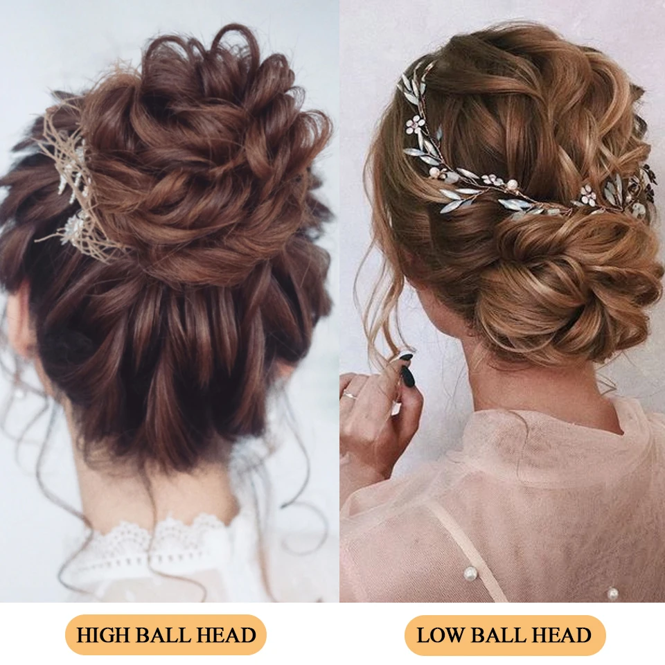 Chignon,Punaise--Chignon synthétique lisse avec bande élastique pour ...